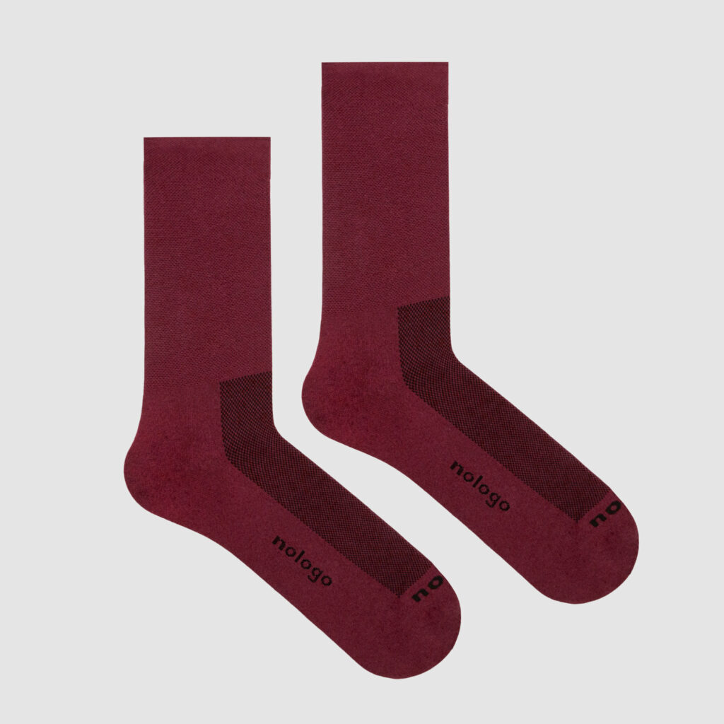 Classic Burgundy Cycling Socks - nologo